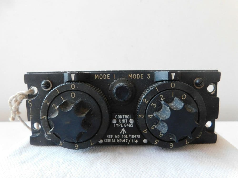 Ex RAF Aircraft IFF MK10 Control Unit Type 6465 Ref No 10L/16478 1R7B