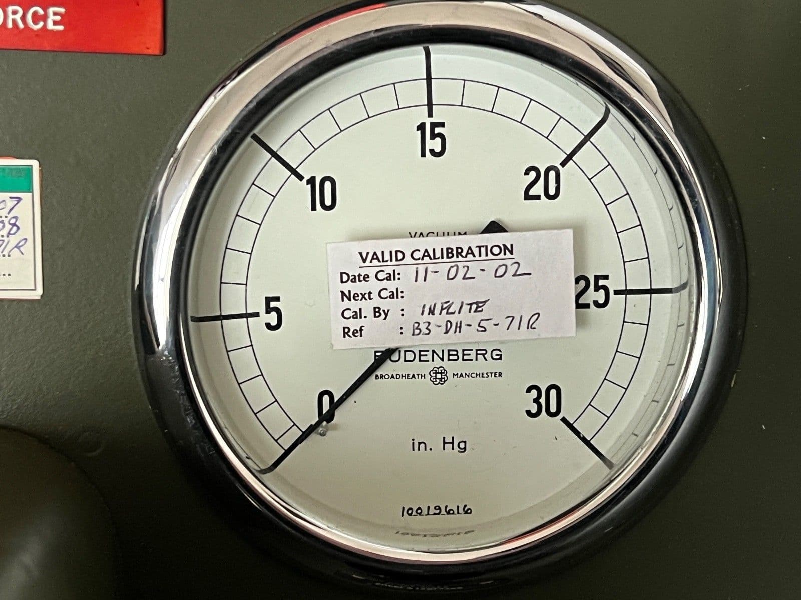 Ex RAF Aircraft Inwards Relief Valve Suction Test Set W1DS1111 D6D