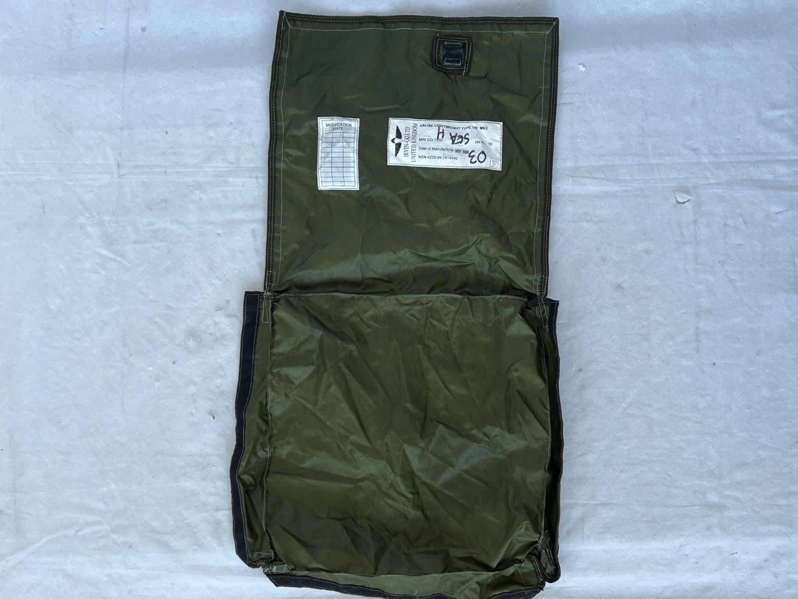 Ex RAF Aircraft Irvin GQ Lightweight MK2 Valise Type HE MRI GQ 1350 D6C