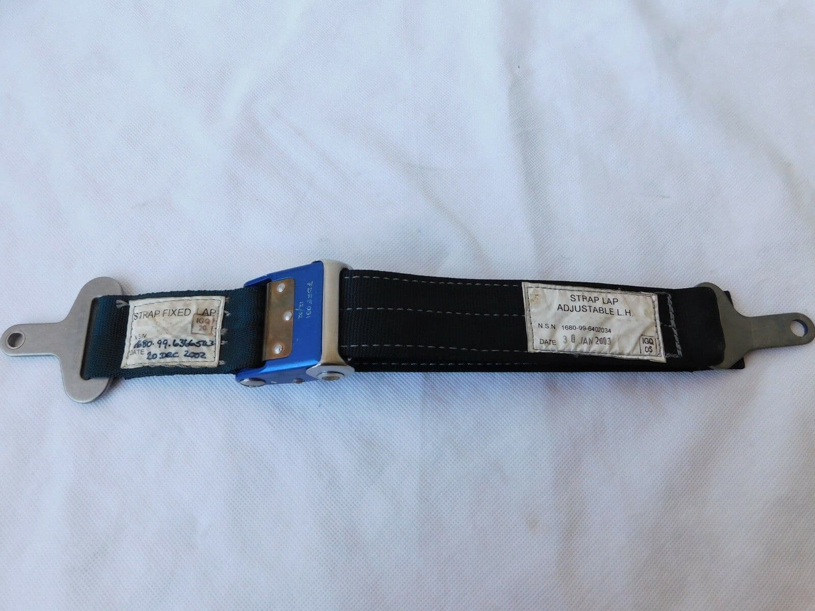 Ex RAF Aircraft Seat Left Hand Adjustable Lap Strap 1R8D