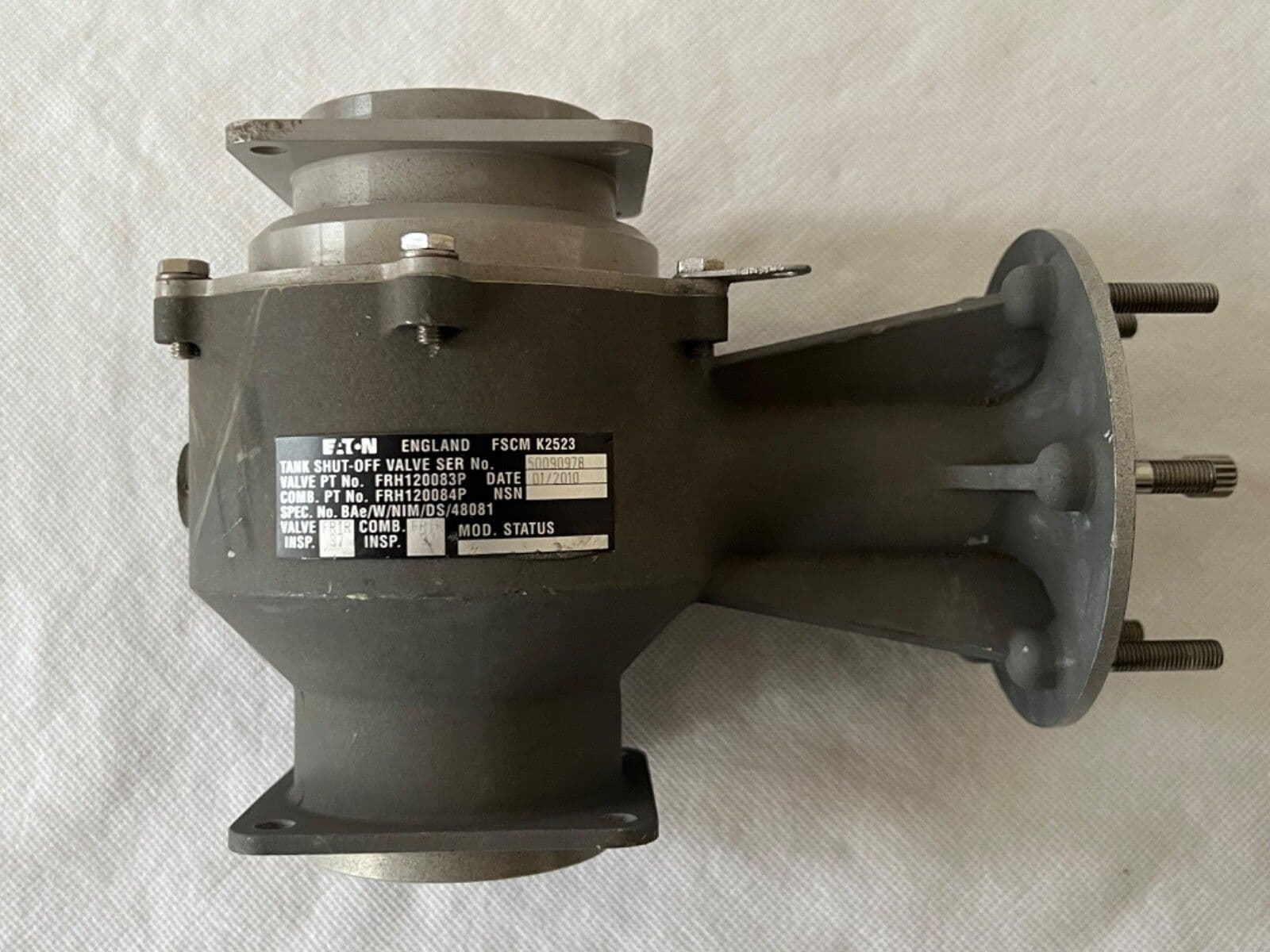 Ex RAF Aircraft Tank Shut-Off Valve Aviation Art Upcycle D5C