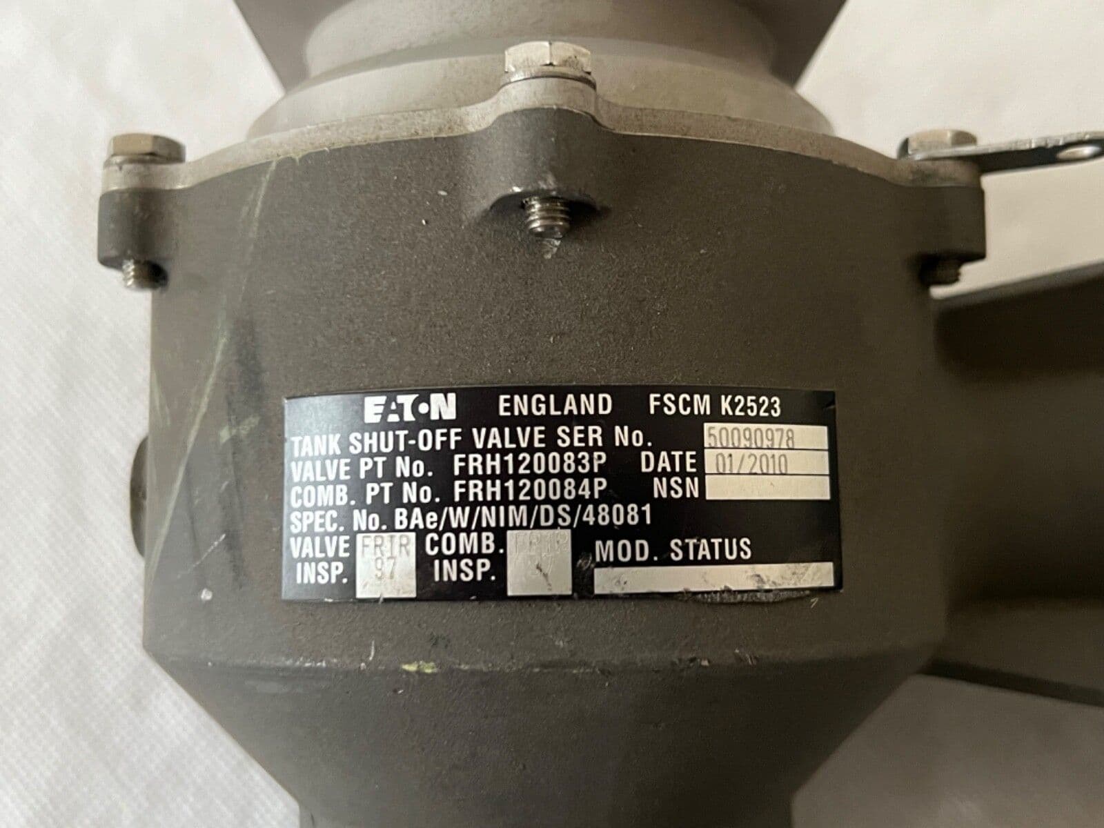 Ex RAF Aircraft Tank Shut-Off Valve Aviation Art Upcycle D5C