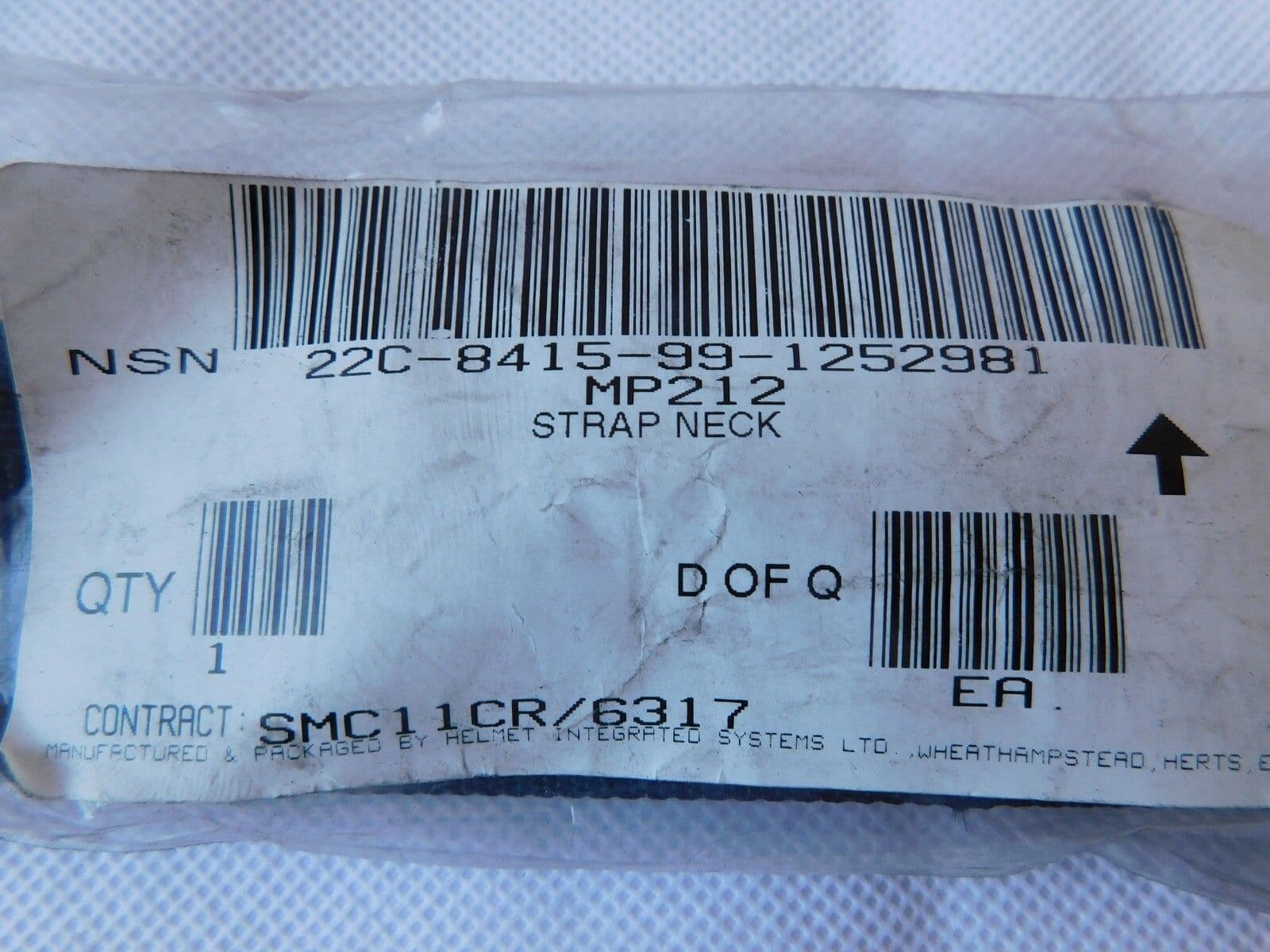 Ex RAF Flying Helmet MK2 And MK3 Neck Strap MP212 New 1R7C