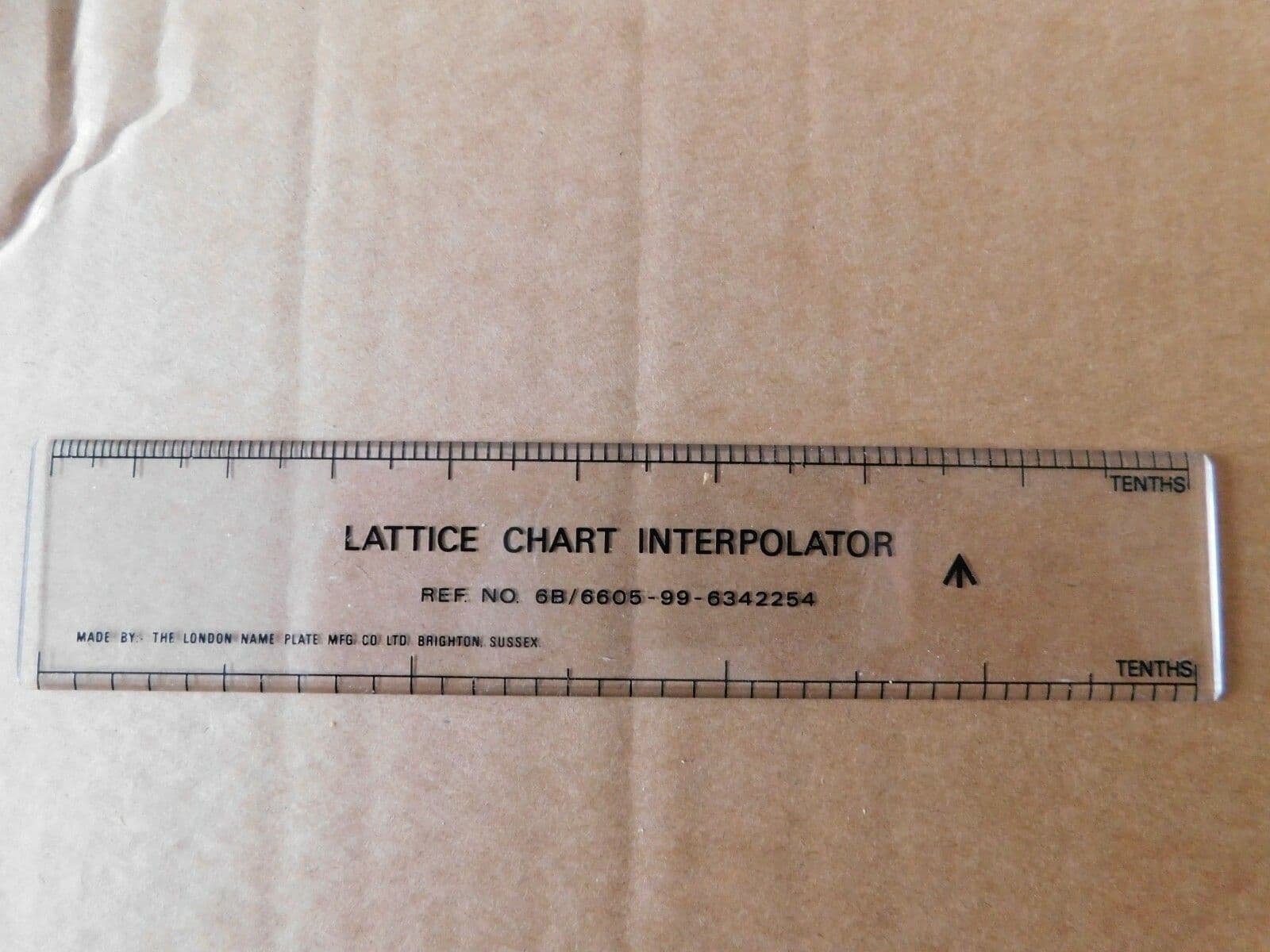 Ex RAF Lattice Chart Interpolator Loran Ruler 1R3B