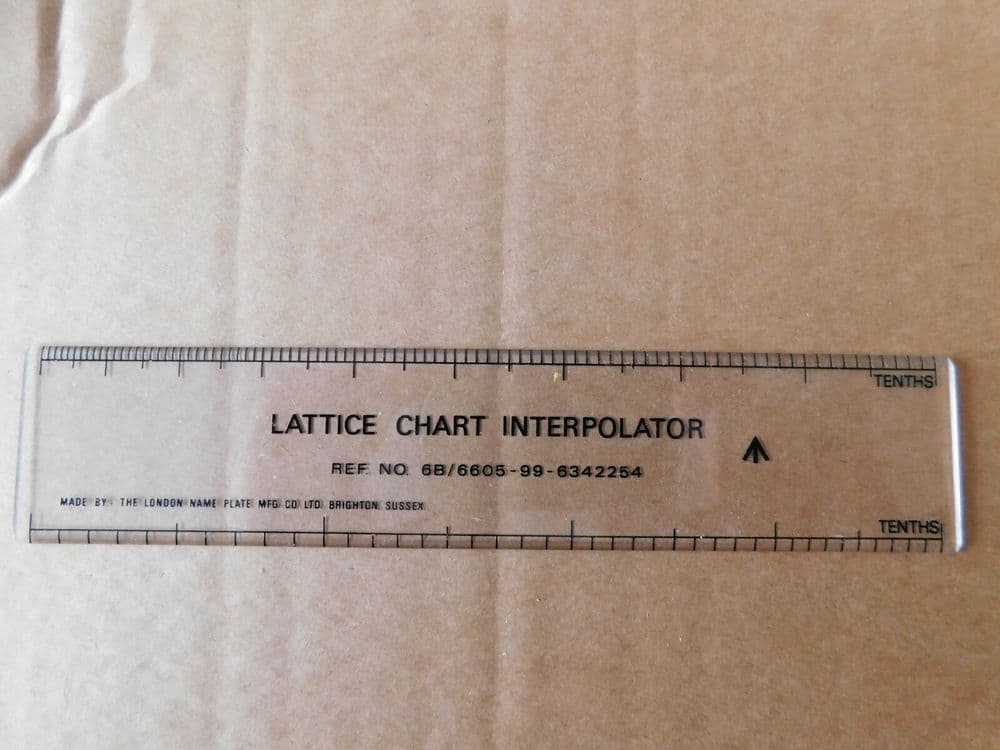 Ex RAF Lattice Chart Interpolator Loran Ruler 1R3B