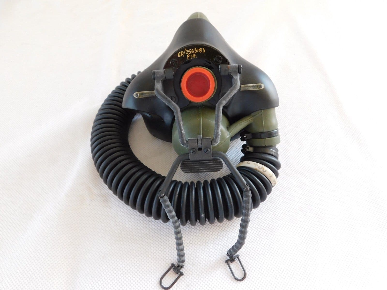 Ex RAF Pilots Flying Helmet Oxygen Mask Type P14 With Inlet Connector PL1