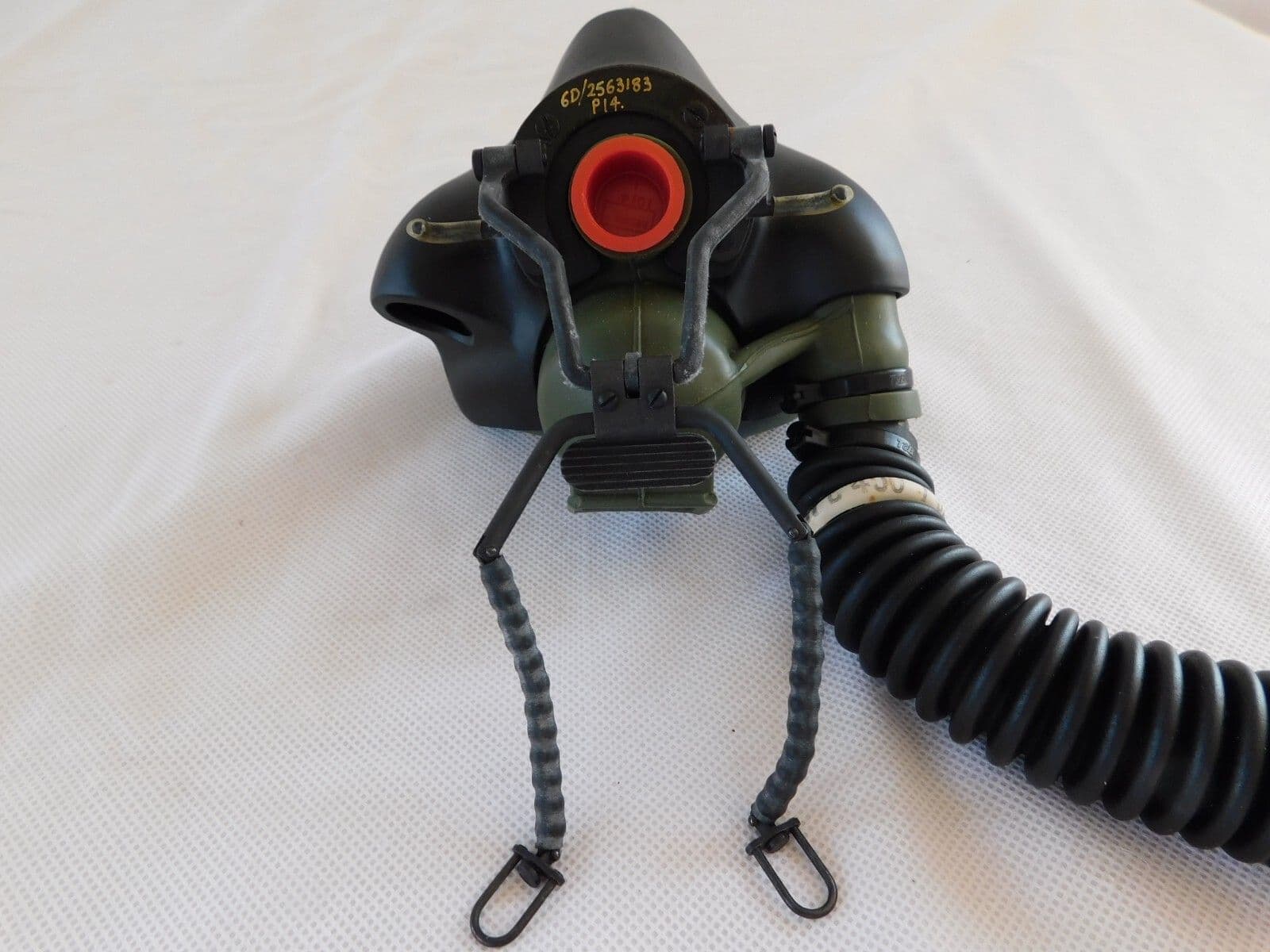 Ex RAF Pilots Flying Helmet Oxygen Mask Type P14 With Inlet Connector PL1