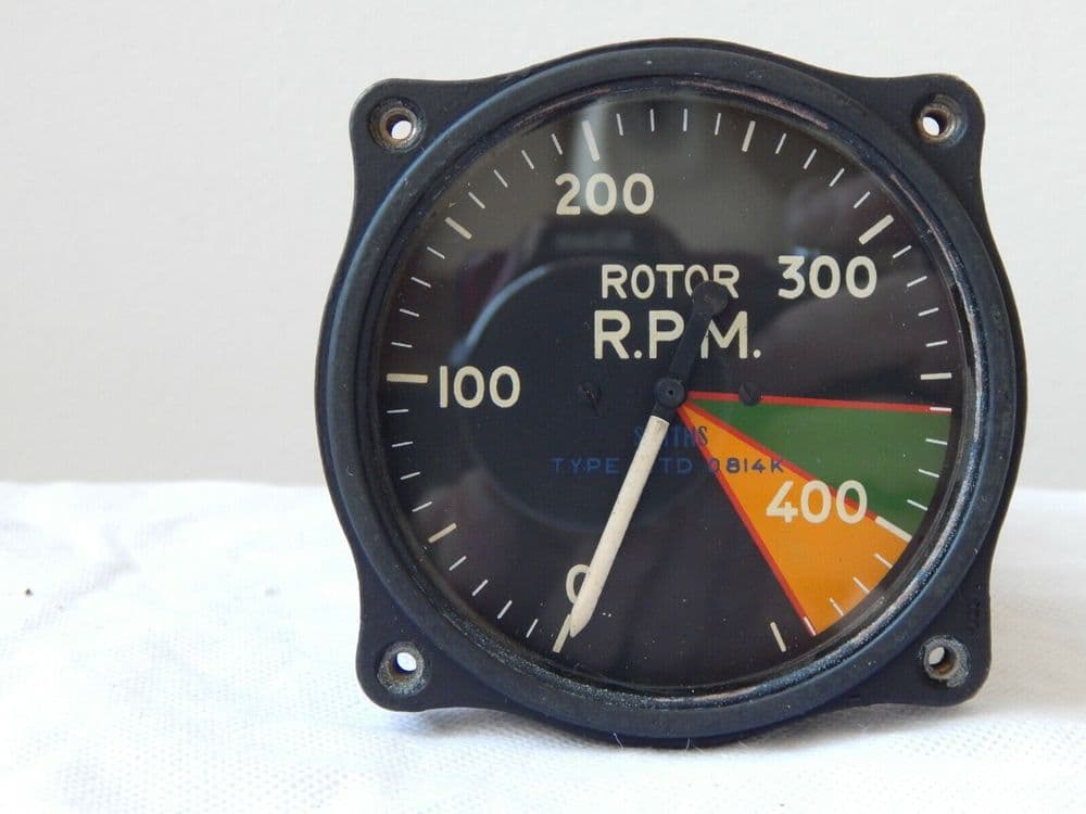 Helicopter Rotor Tachometer Indicator 0-400 RPM Type KTD0814K 1R8A