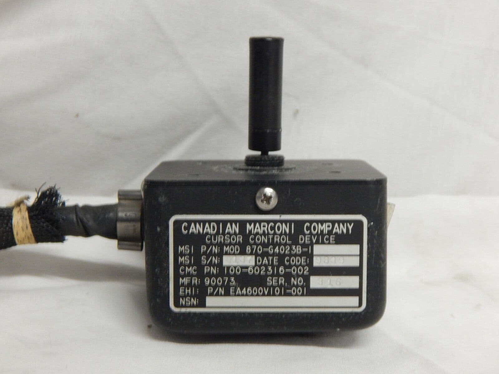 Merlin Helicopter Cursor Control Device Part No EA4600V101-001 GR1B
