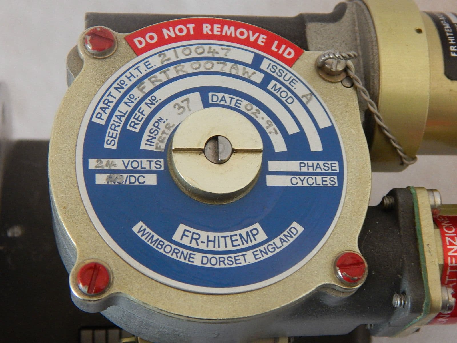 Merlin Helicopter Shut Off Valve Type FR-HITEMP with Actuator 1R10A