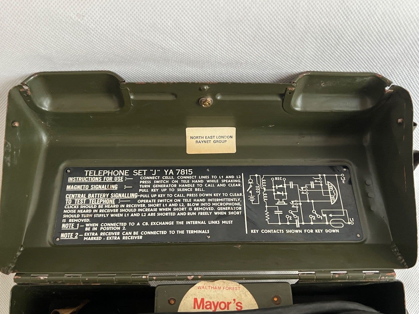 Military Vintage Army Field Telephone Set "J" YA7815 D6D