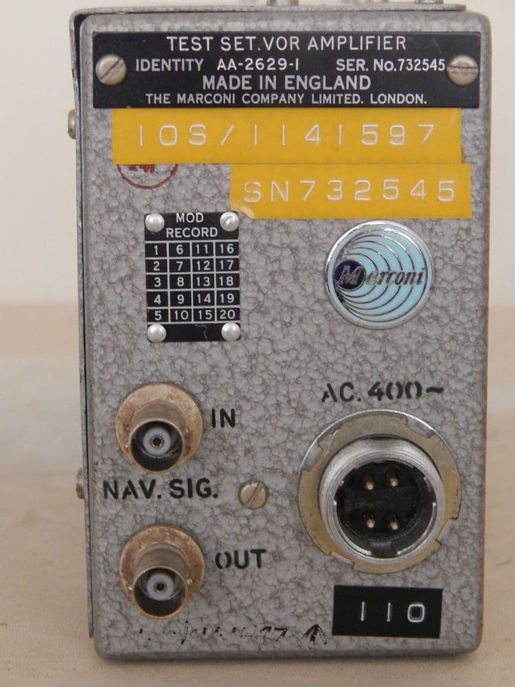 Nimrod Aircraft Marconi Vor Set Amplifier Part No AA-2629-1 1R10C