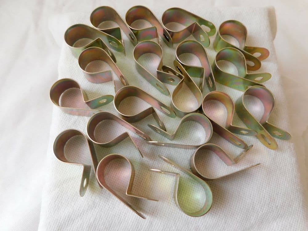 Pack Of 20 Steel P Clip Cable 20mm Diameter Fixing Hole 5mm PL14