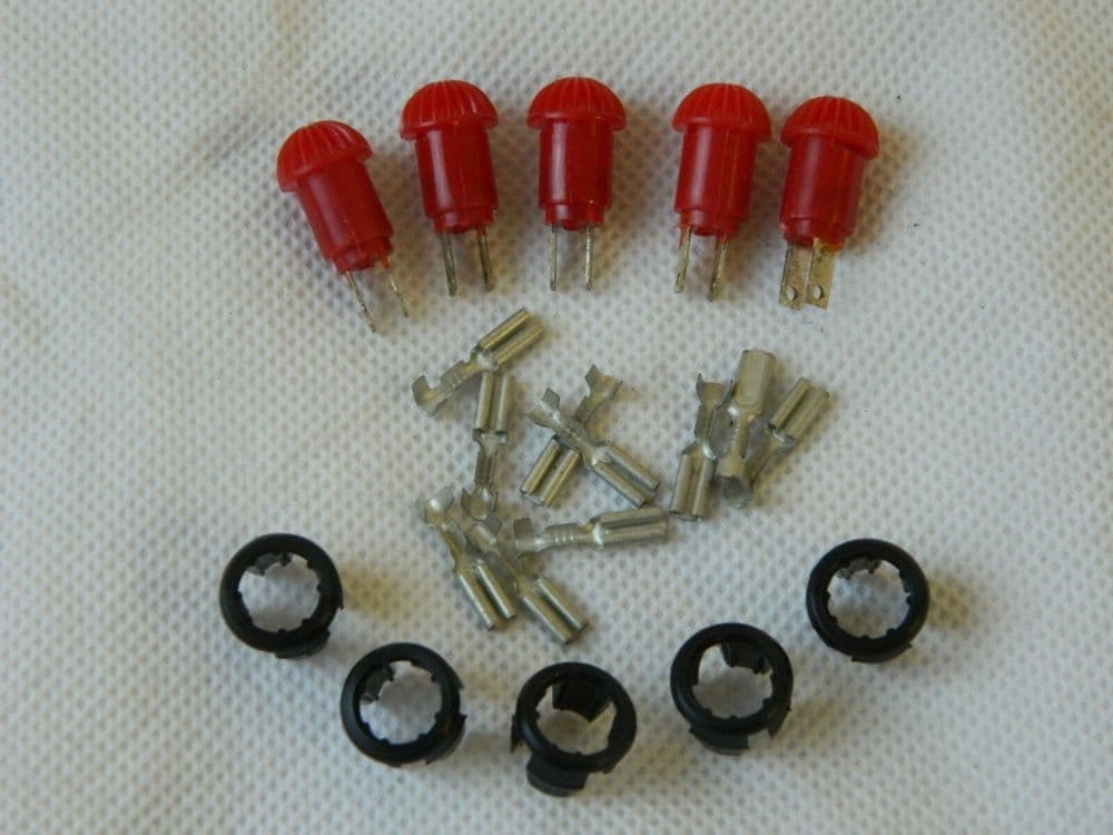 Pack Of 5 Aircraft Cockpit Panel Indicator Lights Lamp 28V 1R8C
