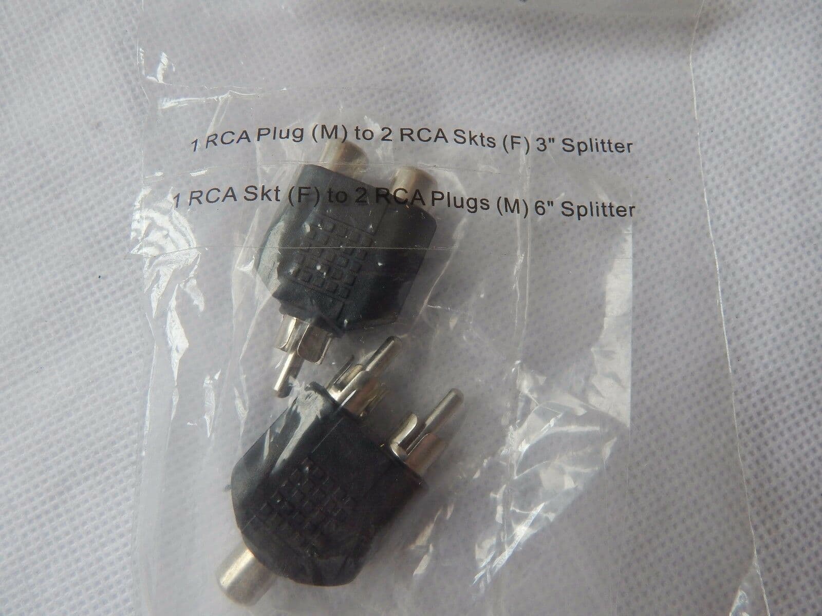 Pair of RCA Phono Plug and Socket Splitters 1M to 2F and 1F to 2M 3R1D EC43