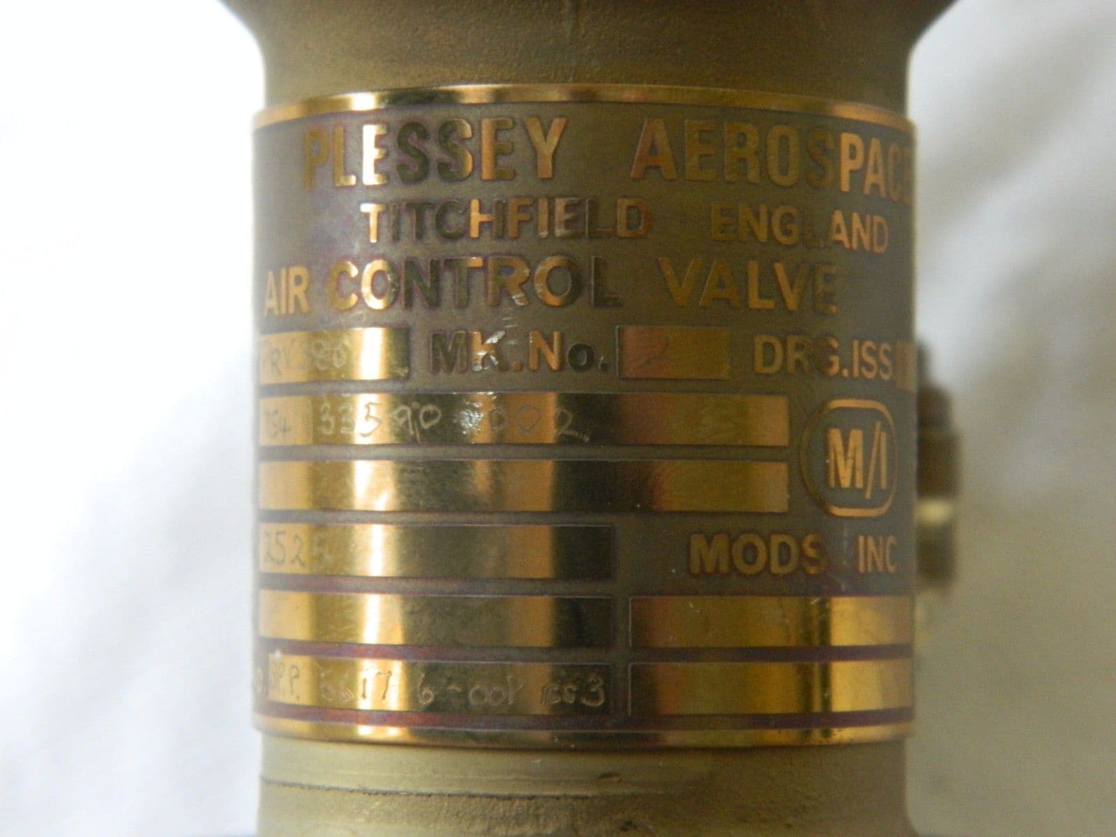Pressure Reducing And Shut Off Valve Assembly From Tornado Aircraft 1R17A
