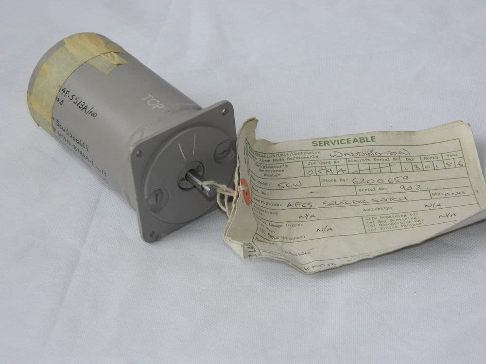 RAF Aircraft Flight Control System Selector Switch Part 6M4 N 8789A1 1R10B