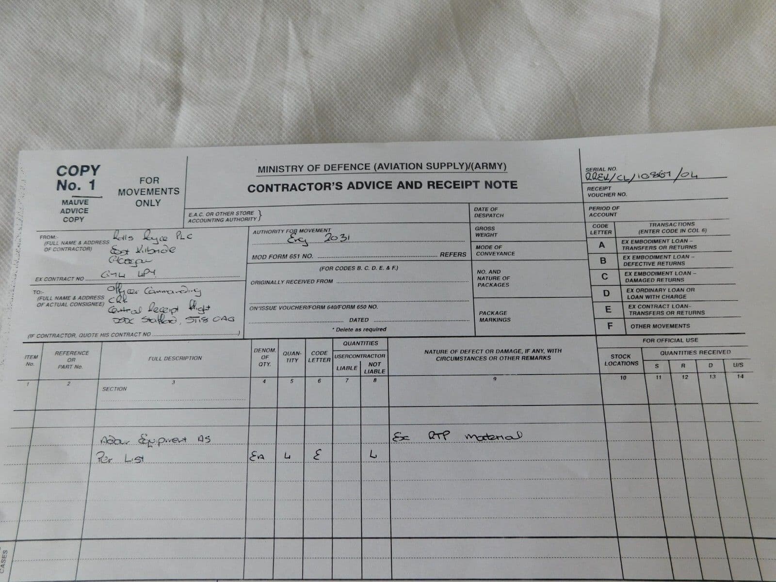 Rolls Royce Adour Jet Engine Stage 1 High Pressure Stator Vane PL25