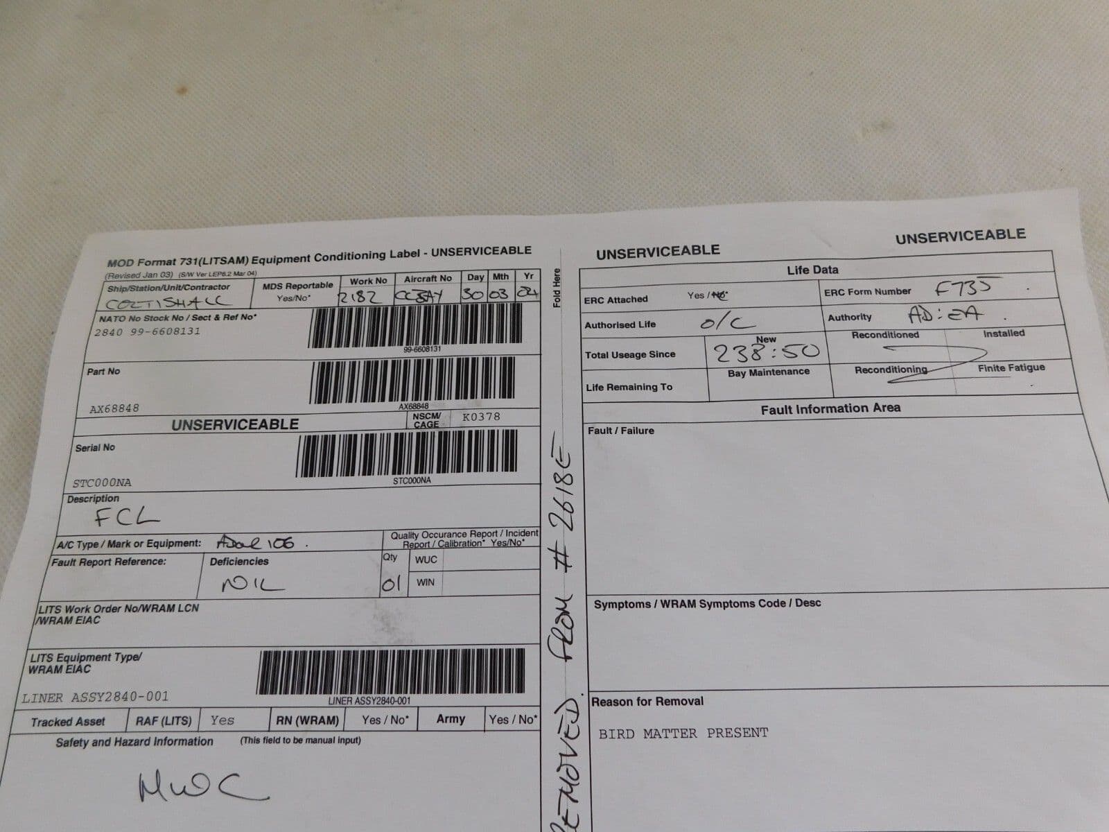 Rolls Royce Adour MK 106 Jet Engine Front Combustion Chamber Liner Assy ...