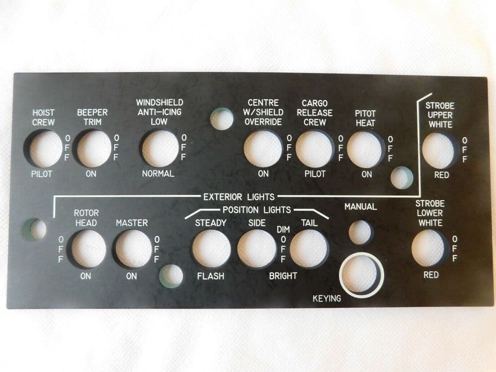 Sea King Helicopter Overhead Exterior Lights Control Panel 1R6D