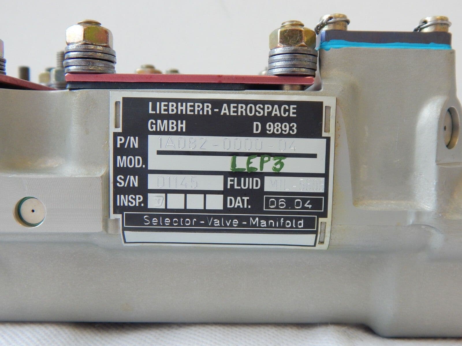 Tornado Aircraft D9893 Hydraulic Selector Valve Manifold 1R9D