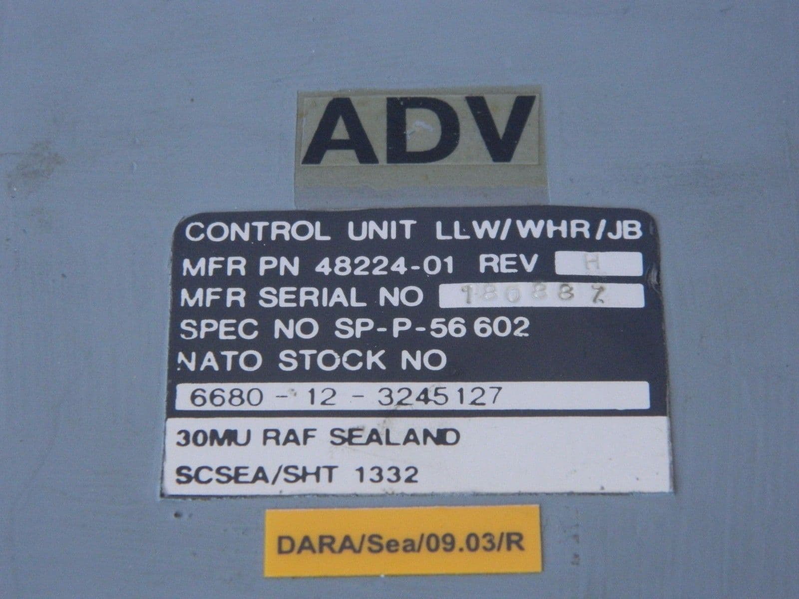 Tornado Aircraft Fuel Management Control Unit Part No 48224-01 1R3B