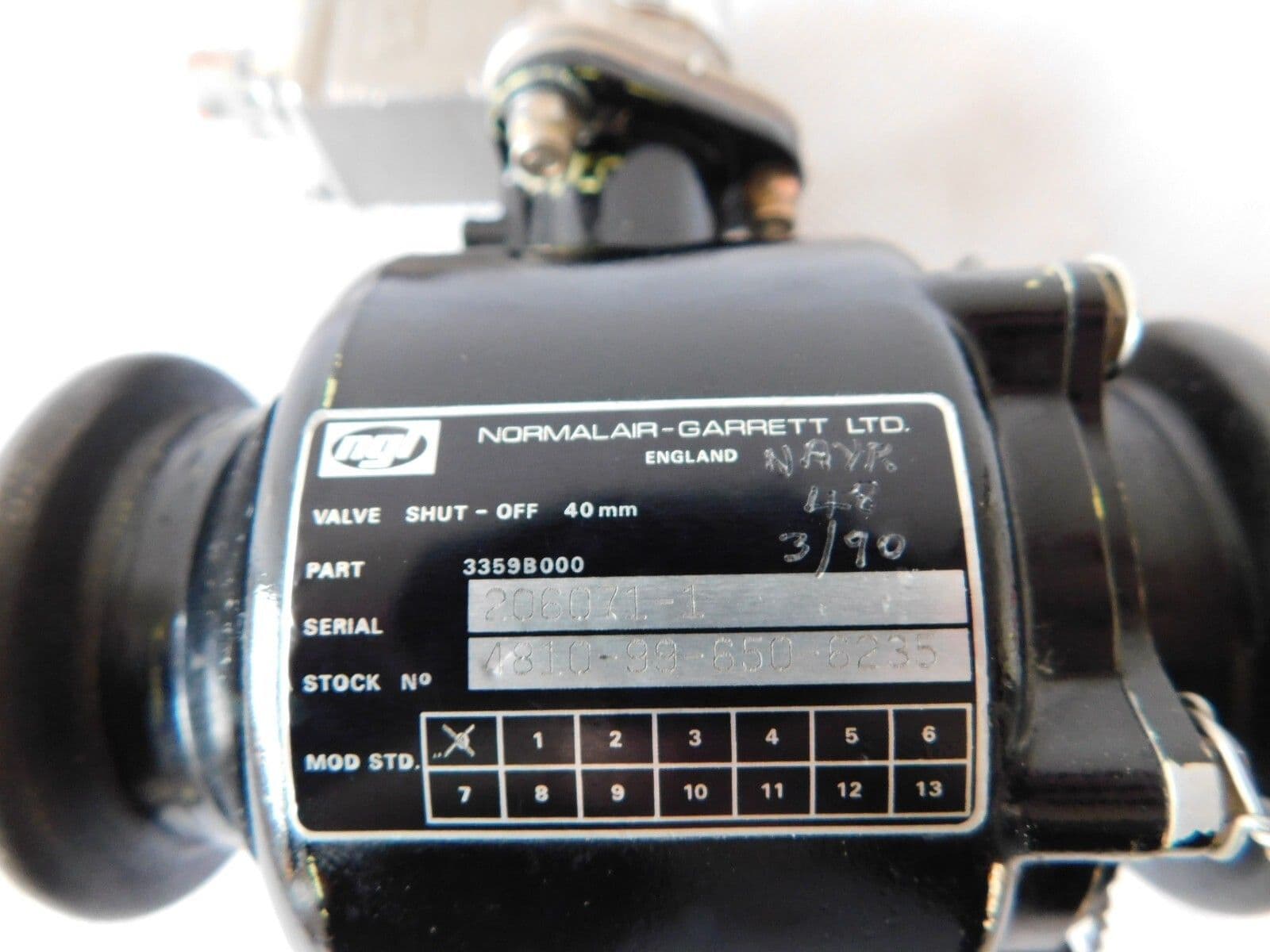 Tornado Aircraft Rain Dispersal 40mm Solenoid Shut Off Valve D4C