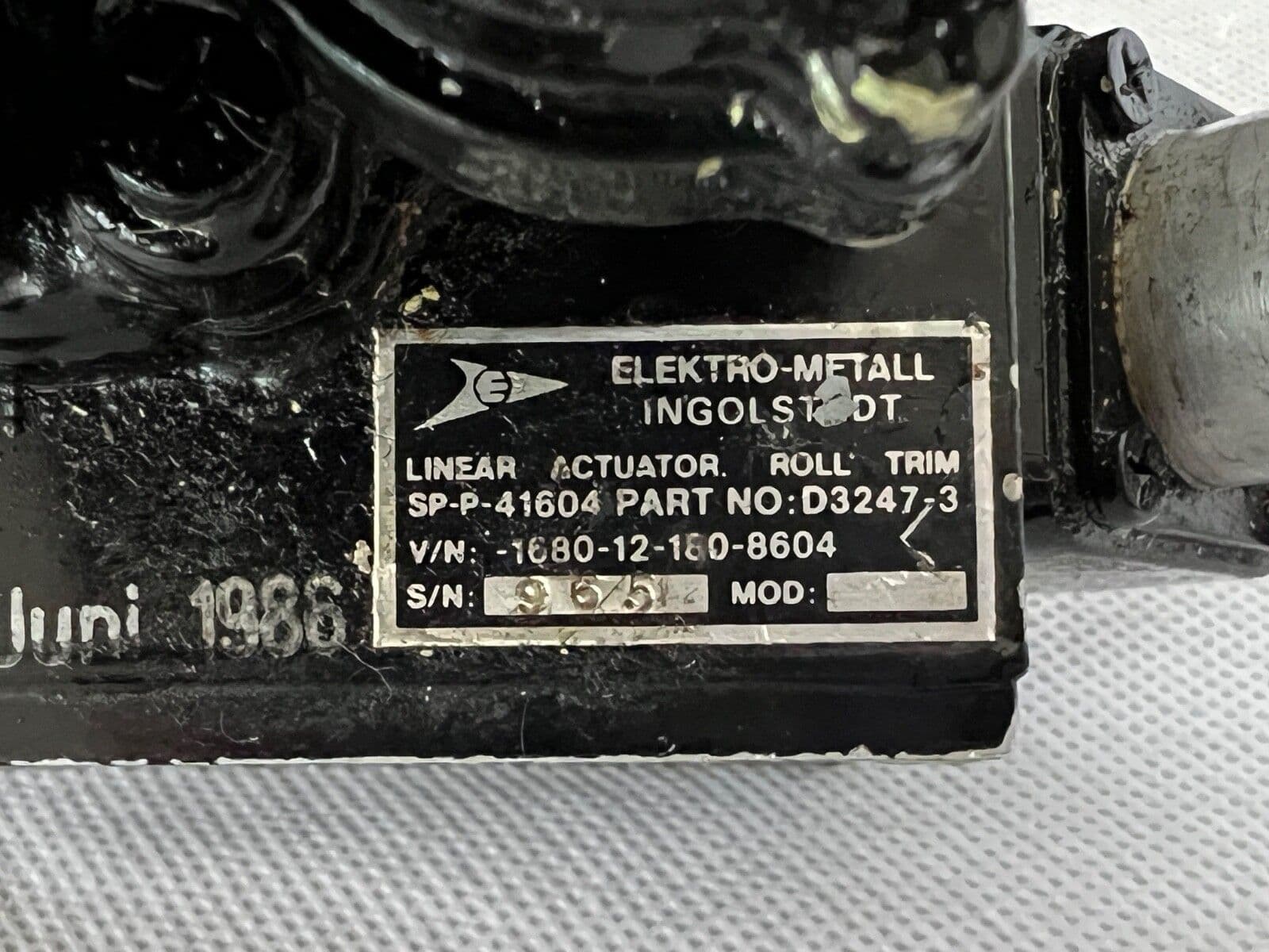 Tornado Aircraft Roll Trim Linear Actuator From ZE755 Type SP-P-41604 D6C