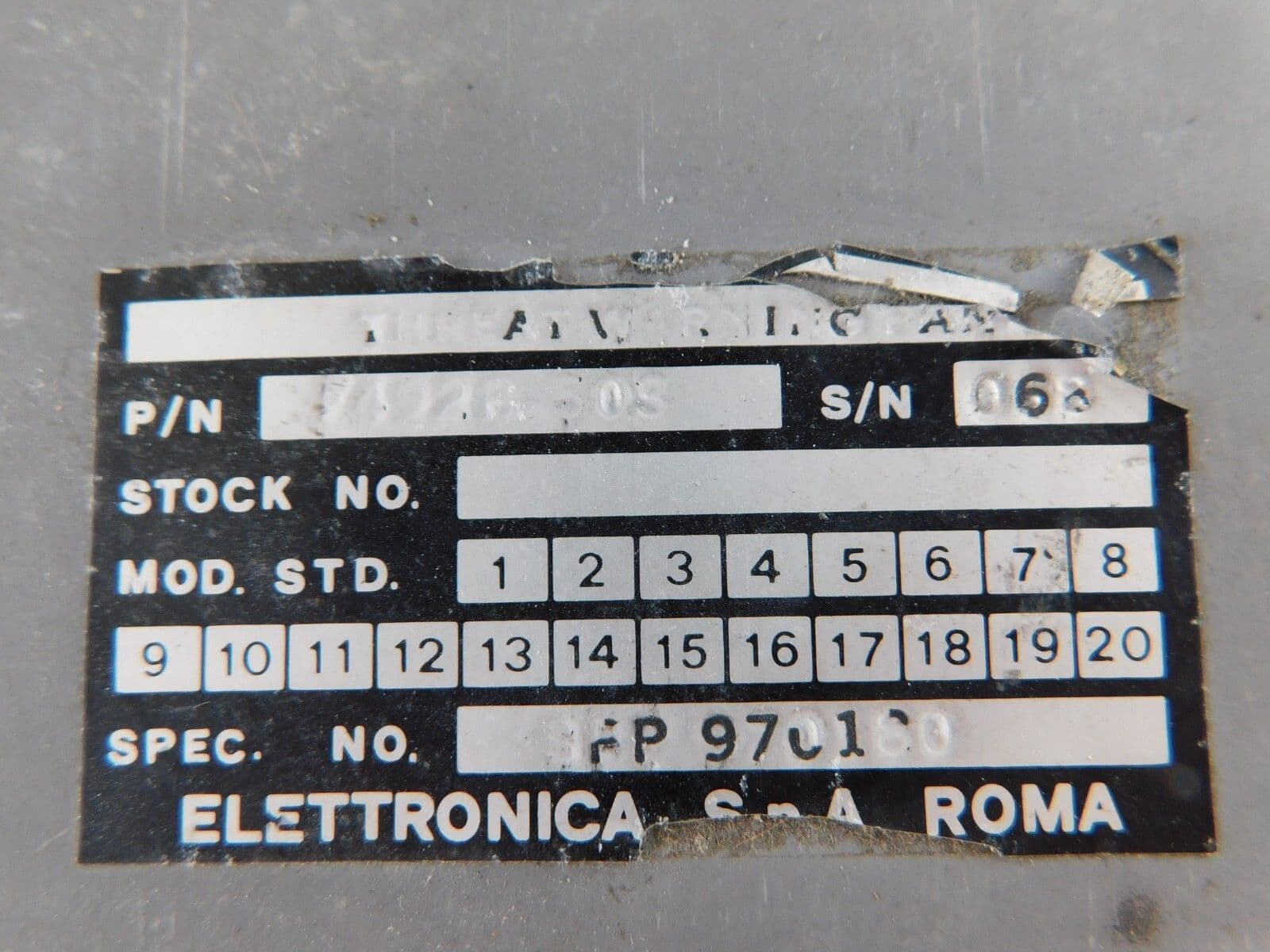 Tornado Aircraft Threat Warning Indicator Panel Part No F492B503 D4B
