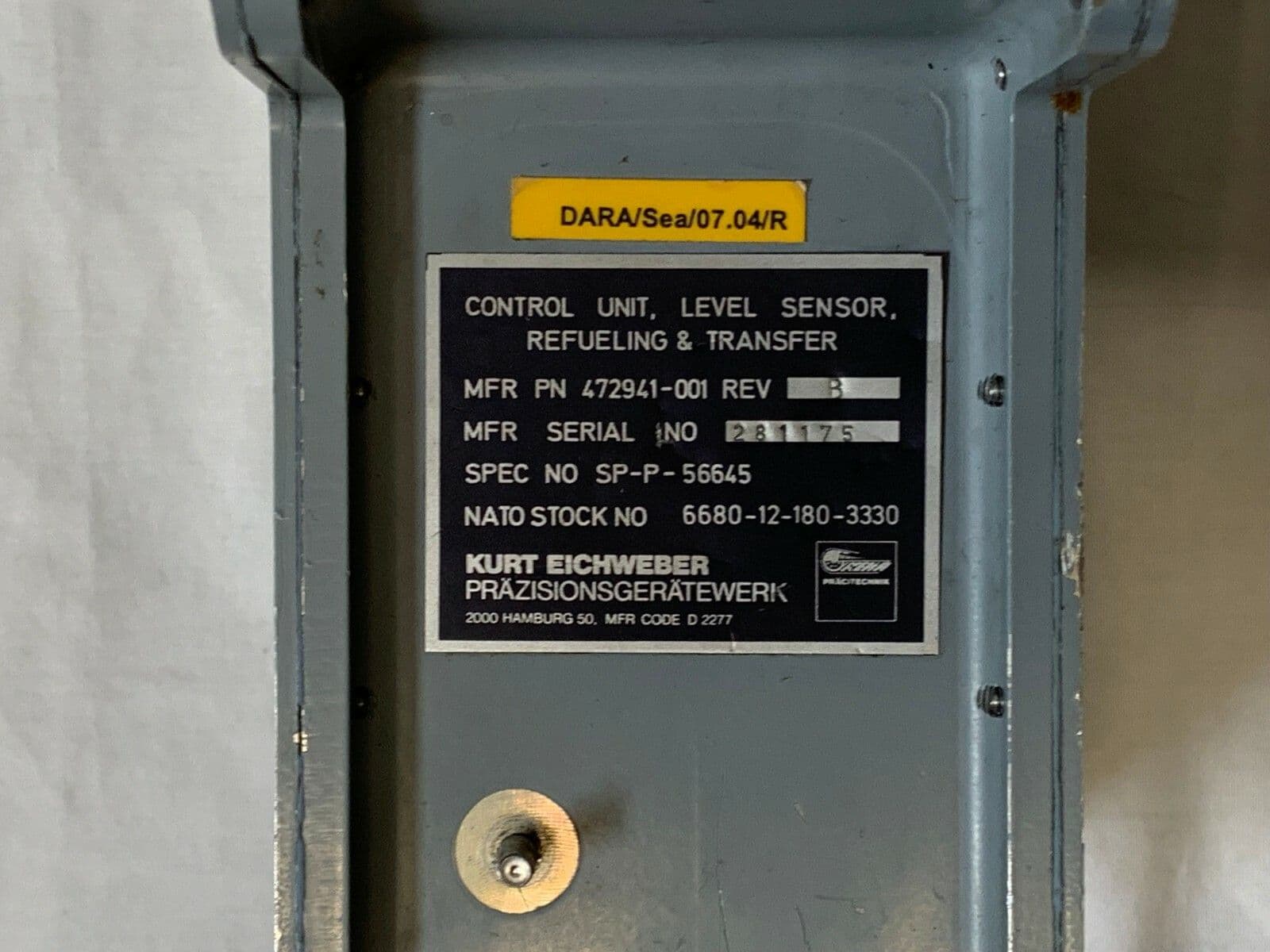 Tornado GR4 Aircraft Refuelling And Transfer Control Unit From ZG775 GR402D