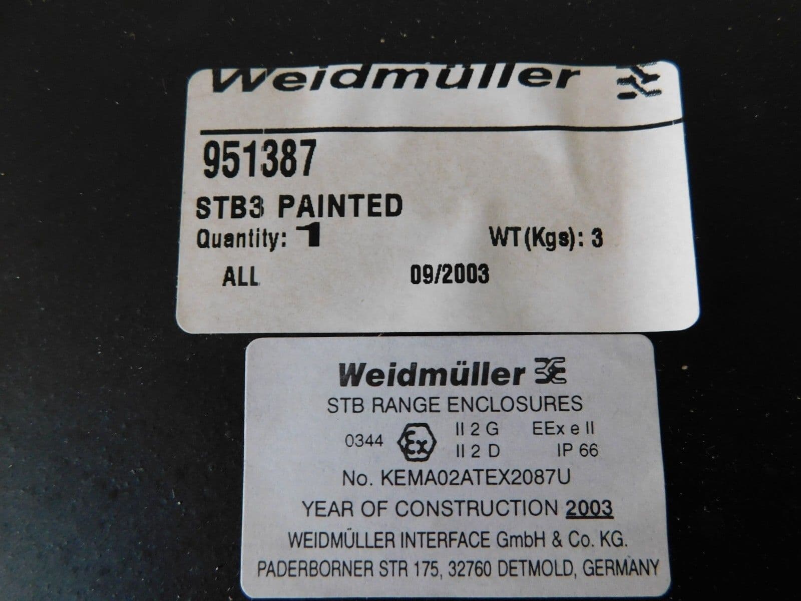 Weidmuller Klippon STB3 Enclosure 190 x 190 x 100mm D5B