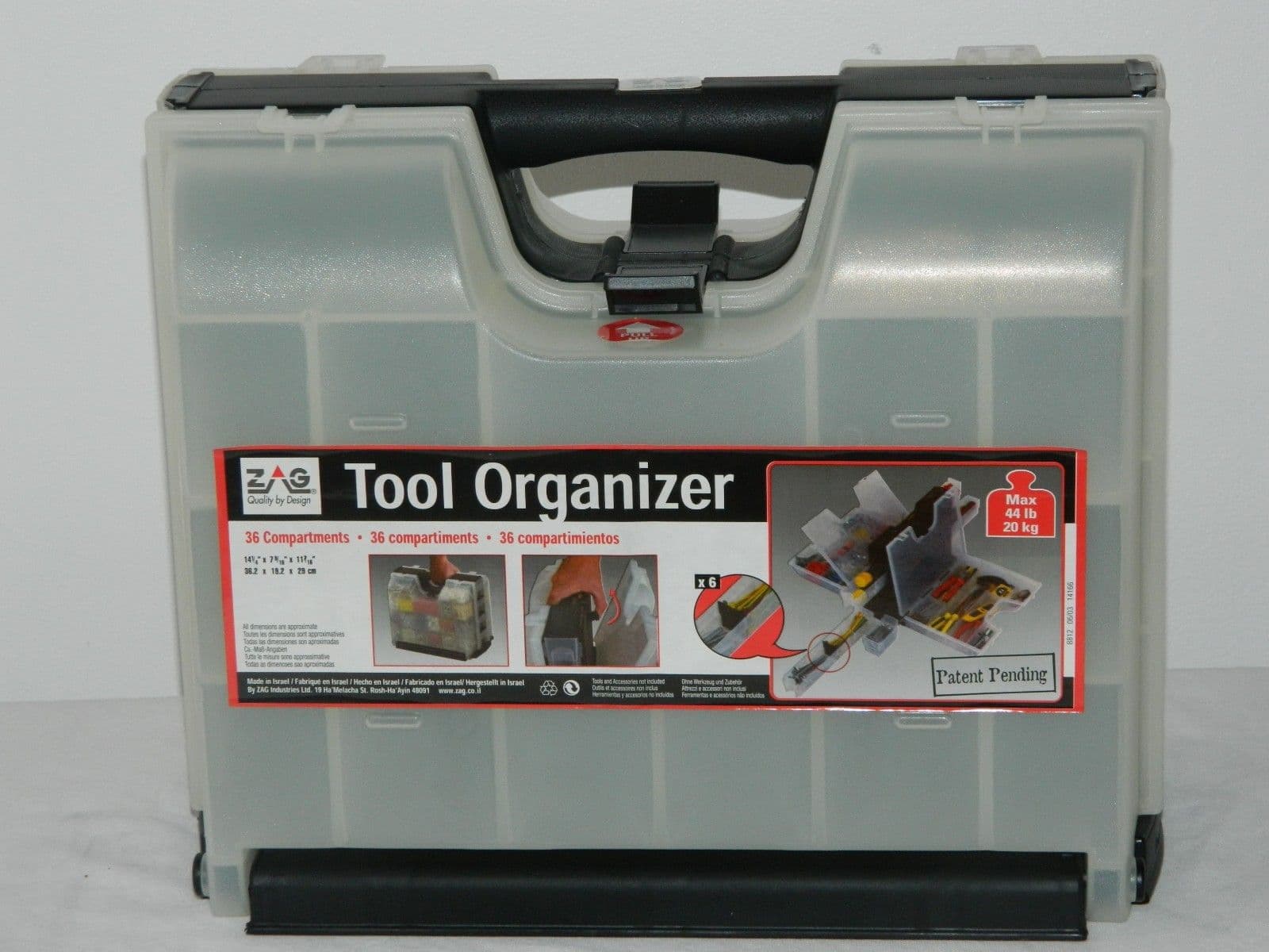 Zag 36 Compartment Tool Organizer With Carry Handle 1R10E