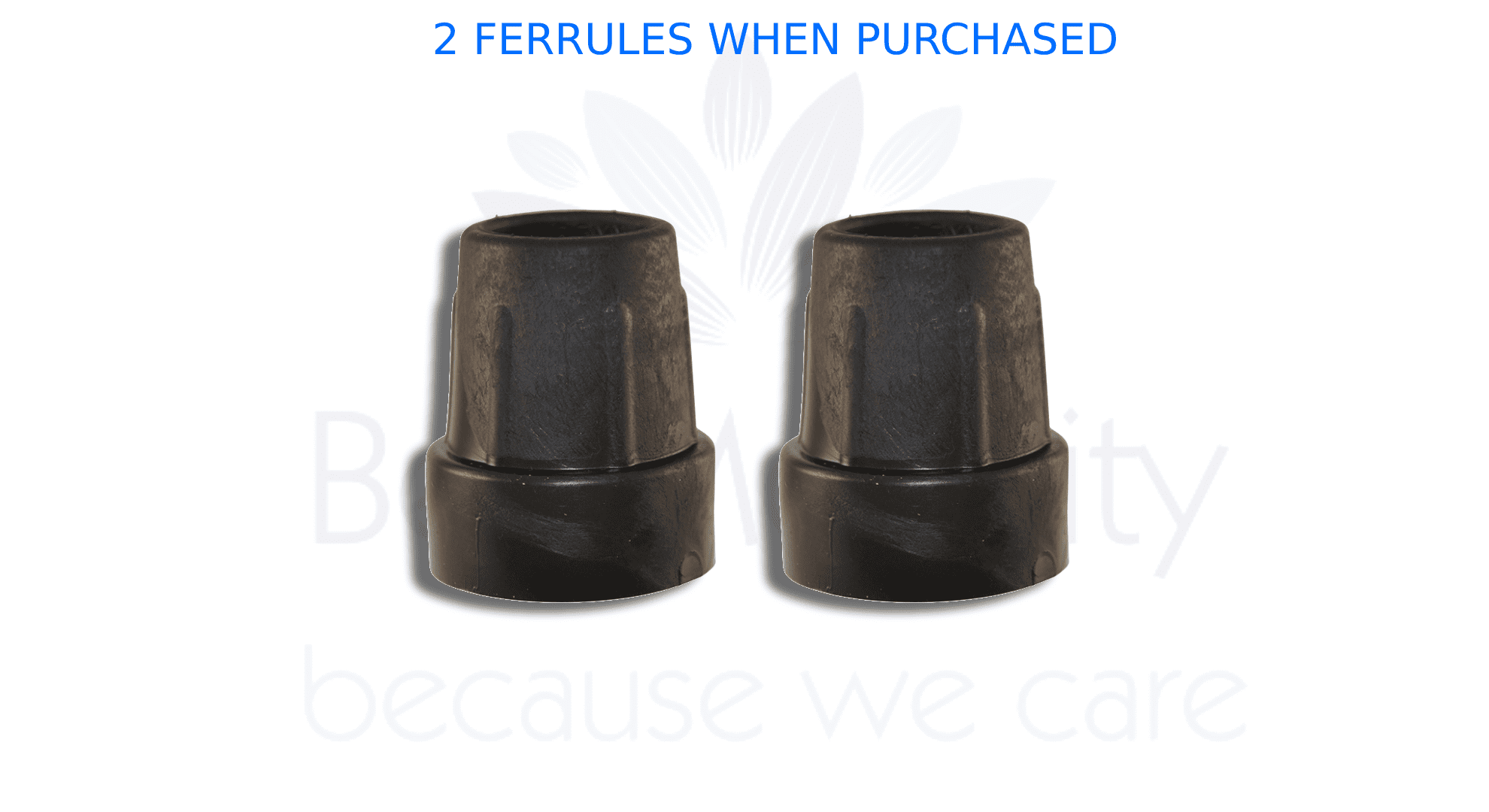 22mm Black Crutch Ferrule Pair 22mm Black Crutch Ferrule Pair
