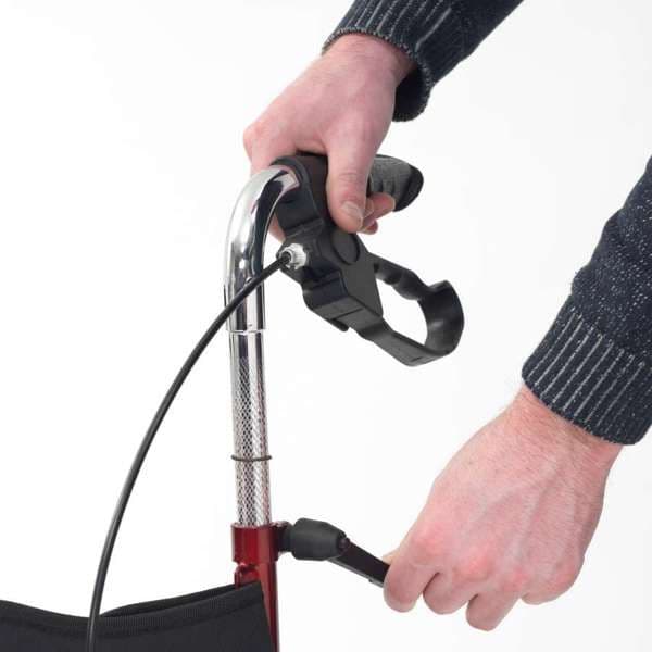 Tri-Walker with Seat Lightweight & Foldable 3-Wheel Walker in Red