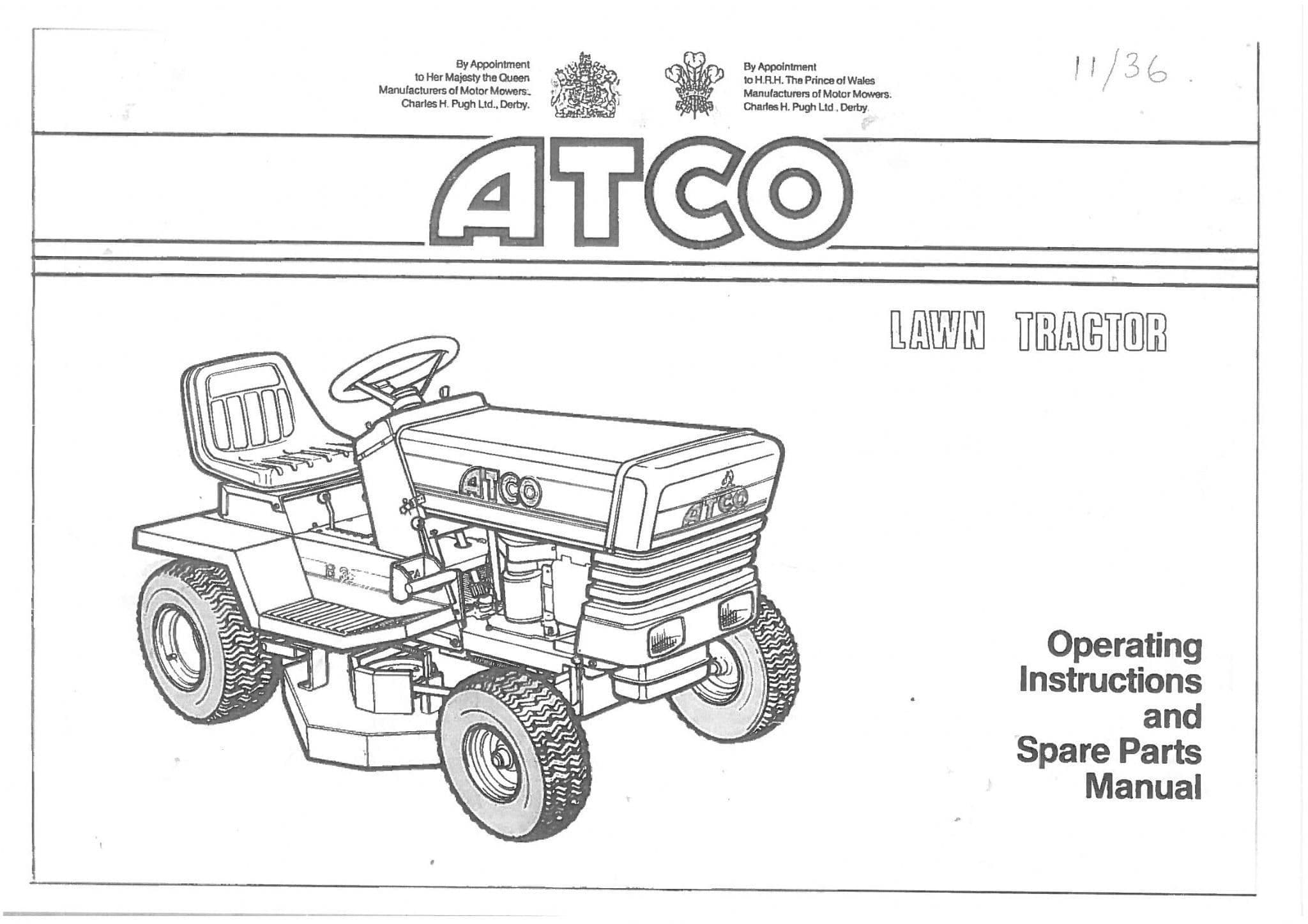 Atco Lawn Tractor Operators & Parts Manual