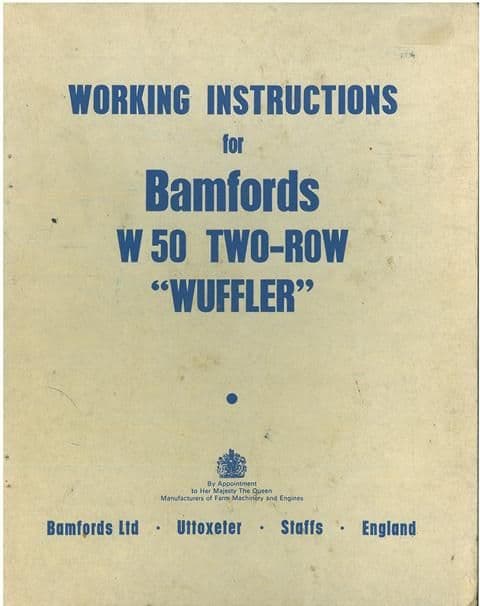 Bamford W50 Two Row Wuffler Tedder Operators Manual