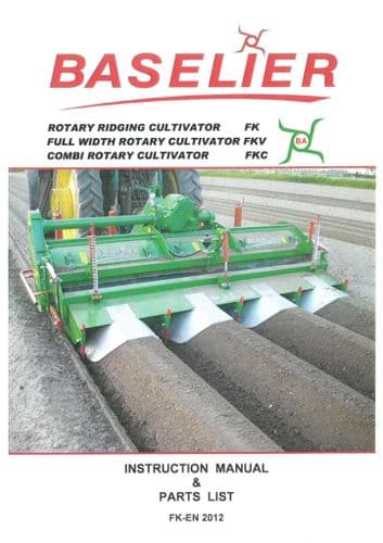 Baselier Cultivator Rotary FK FKV FKC Operators and Parts Manual