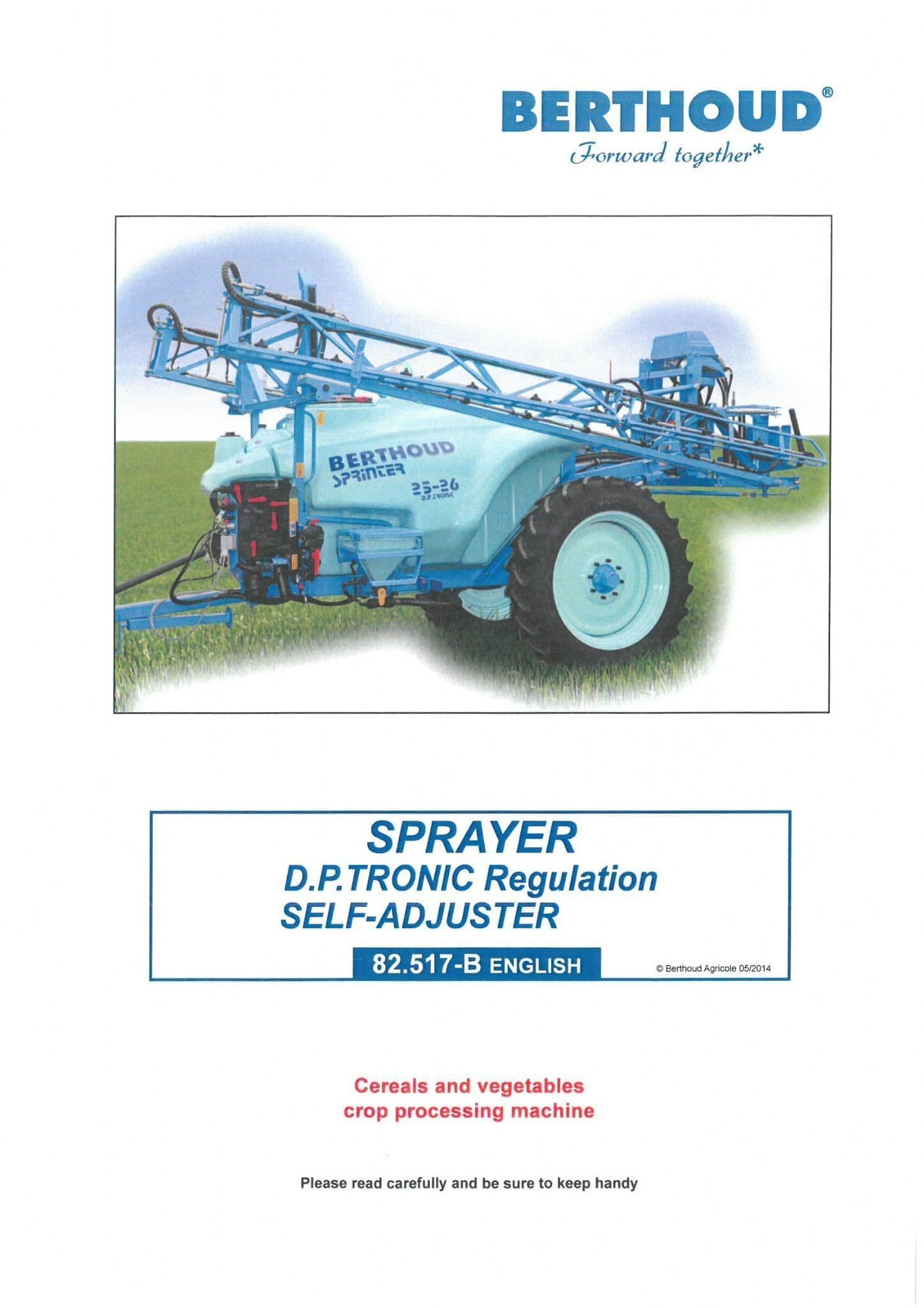 Berthoud Sprayer Sprinter Operators Manual