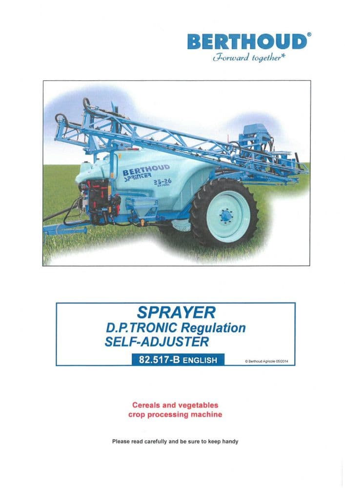 Berthoud Sprayer Sprinter Operators Manual