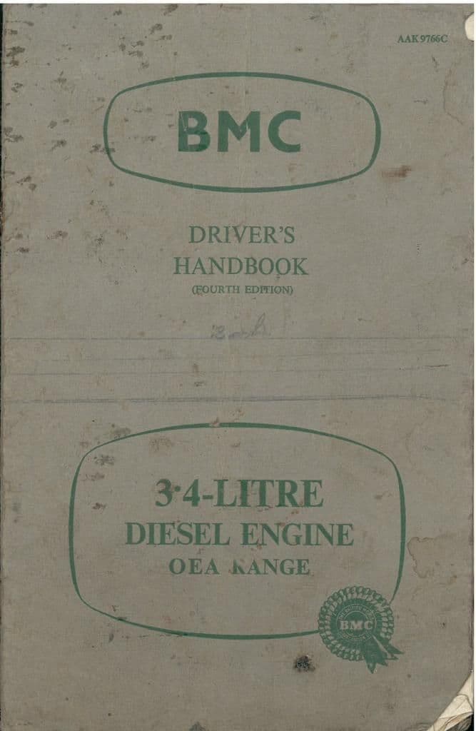 BMC 3 4 Litre Engine OEA Range Operators Handbook Manual