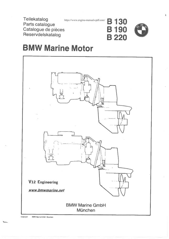 BMW Marine Engines B130 B190 B220 Parts Manual