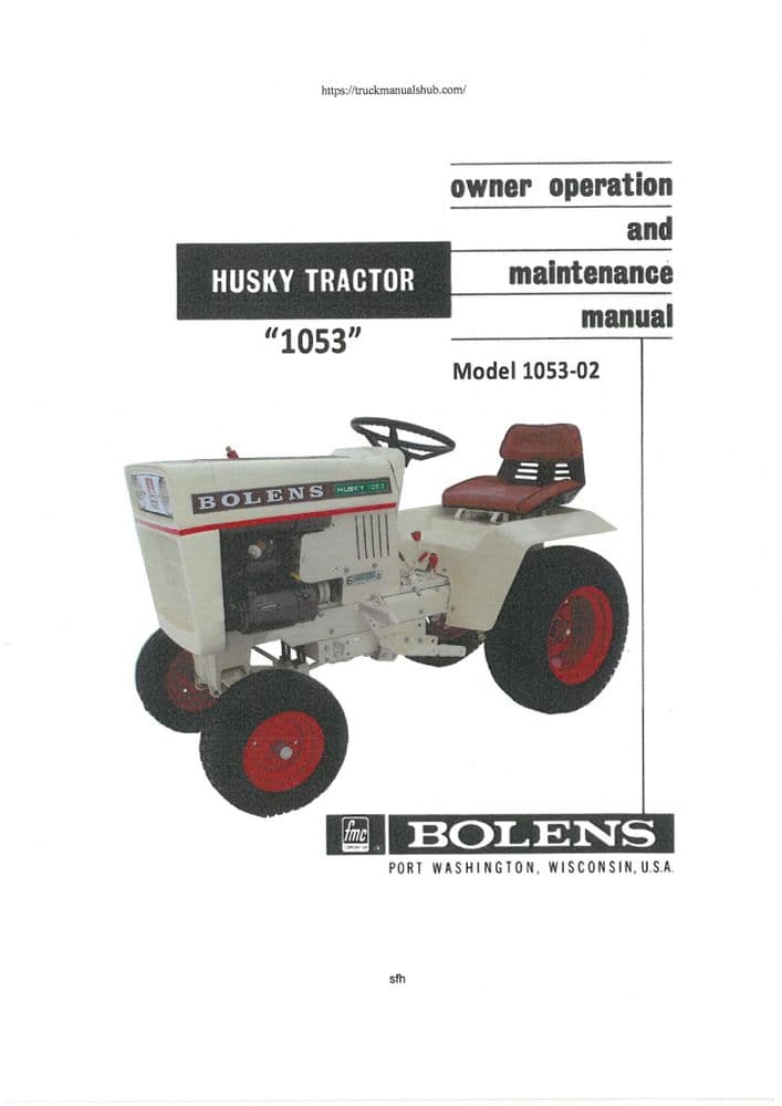Bolens Husky Tractor 1053 Operators Manual