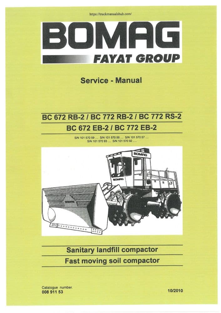Bomag Sanitary Landfill Compactor BC672RB-2 BC772RB-2 BC772RS-2 BC672EB ...