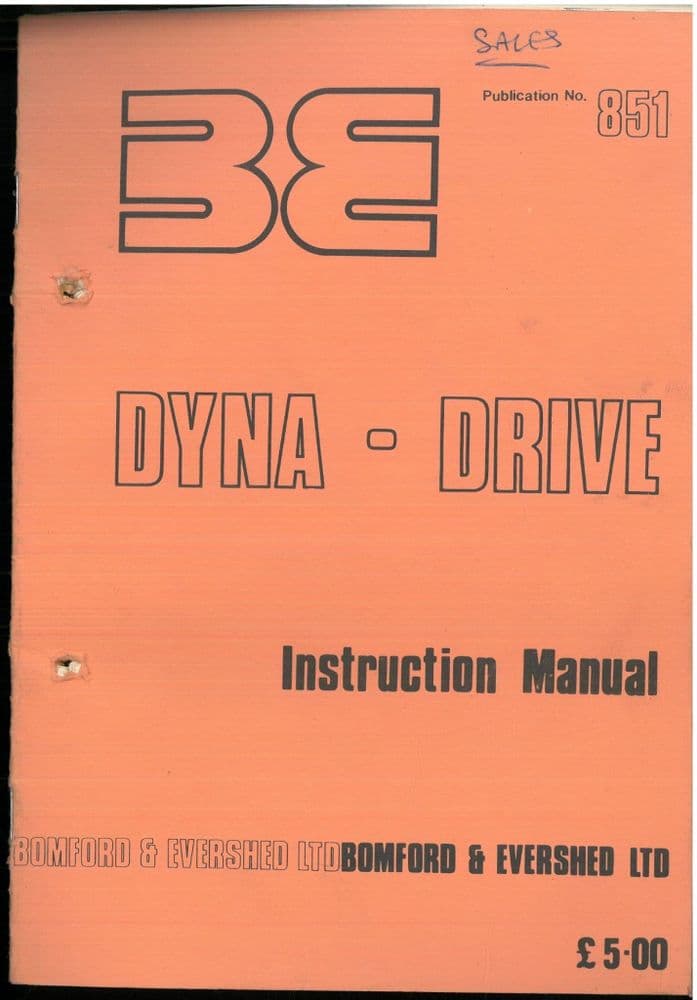 Bomford Dyna Drive Operators Manual