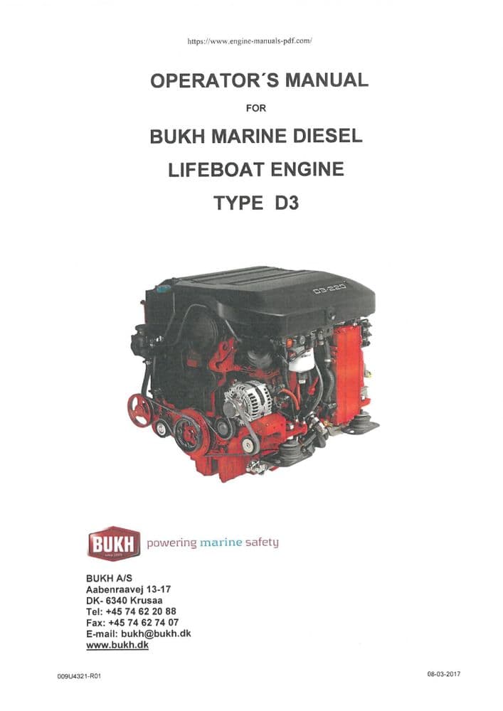 Bukh Marine Diesel Lifeboat Engine D3 Operators Manual