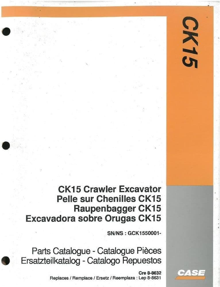 Case Crawler Excavator CK15 Parts Manual