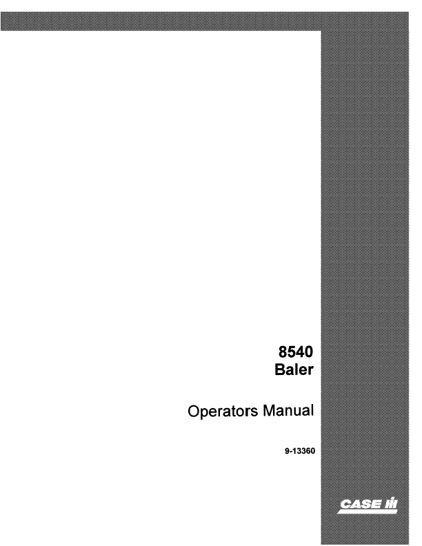 Case IH Baler 8540 Operators Manual
