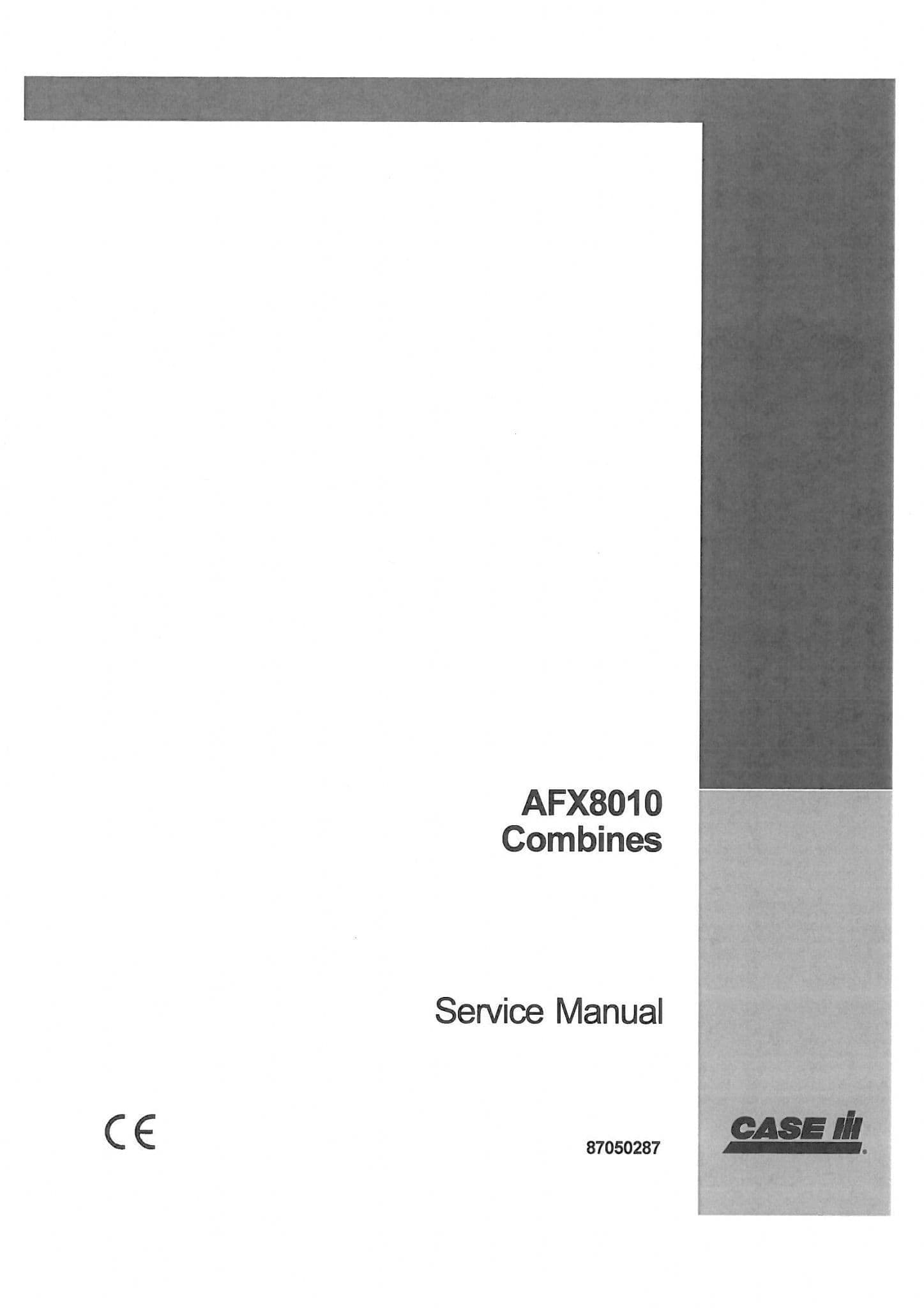 Case IH Combine AFX8010 Axial Flow Workshop Service Repair Manual - AFX ...