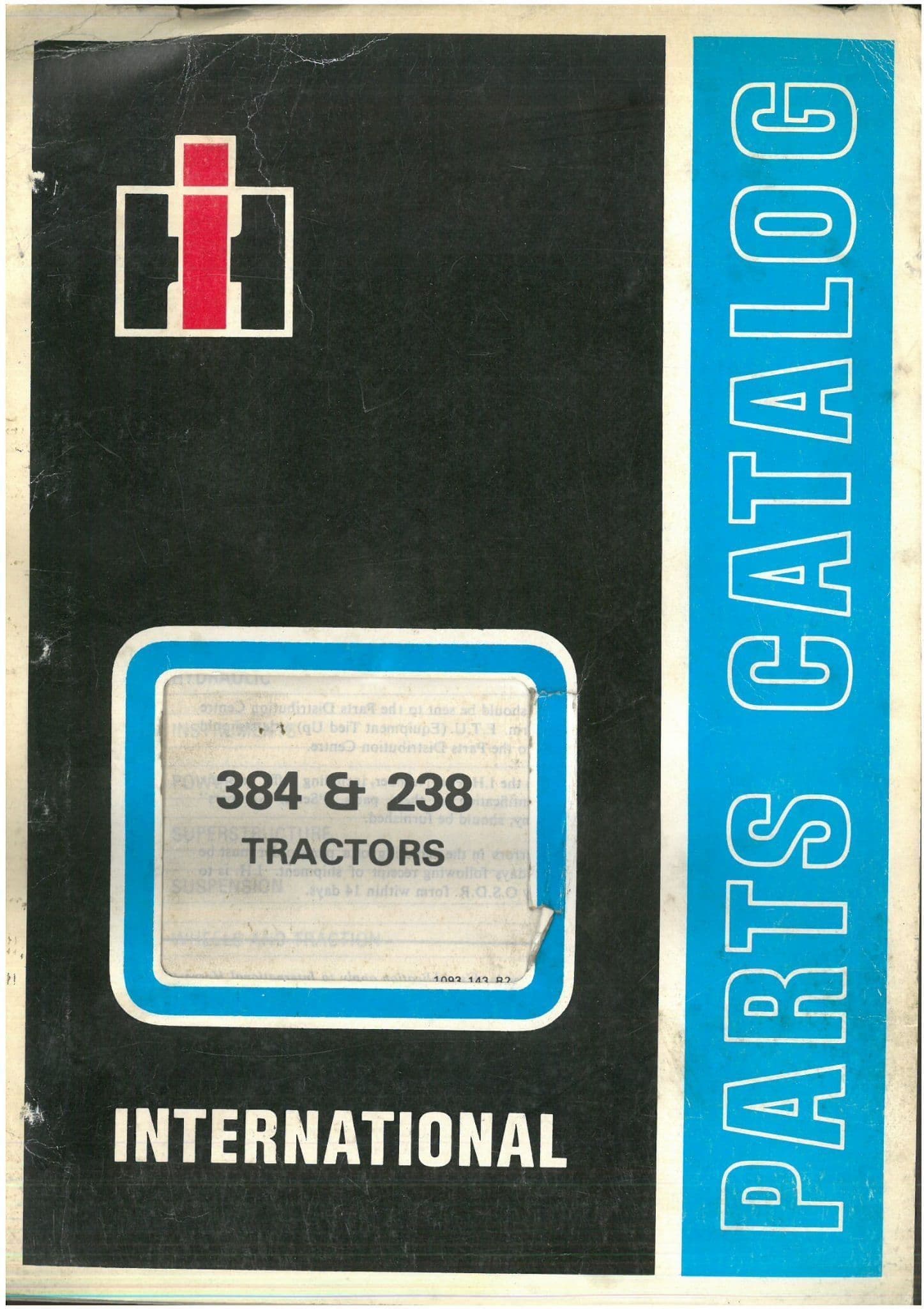 Case IH Tractor 384 & 238 Parts Manual