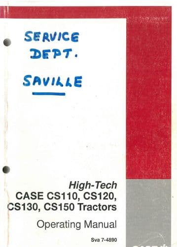 Case IH Tractor High-Tech Steyr CS110 CS120 CS130 CS150 Operators Manual